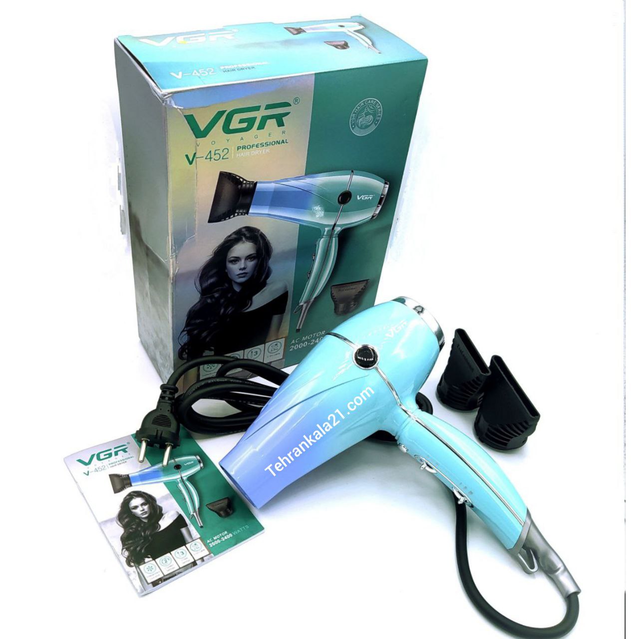گالری شاین | سشوار حرفه ای 2400 وات وی جی آر VGR مدل V-452 اورجینال